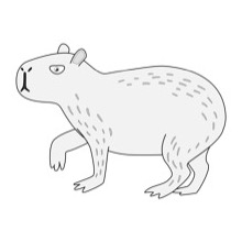 Capybara - Traceable Heraldic Art