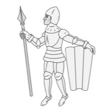 Knight Armed Cap-à-Pie - Traceable Heraldic Art