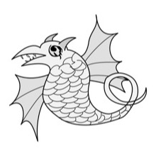 Legless Dragon - Traceable Heraldic Art
