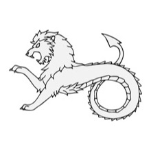 Lion-Dragon - Traceable Heraldic Art