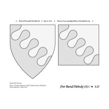 Per Bend Nebuly 1 - Traceable Heraldic Art