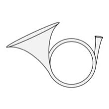 Spiral Hunting Horn - Traceable Heraldic Art